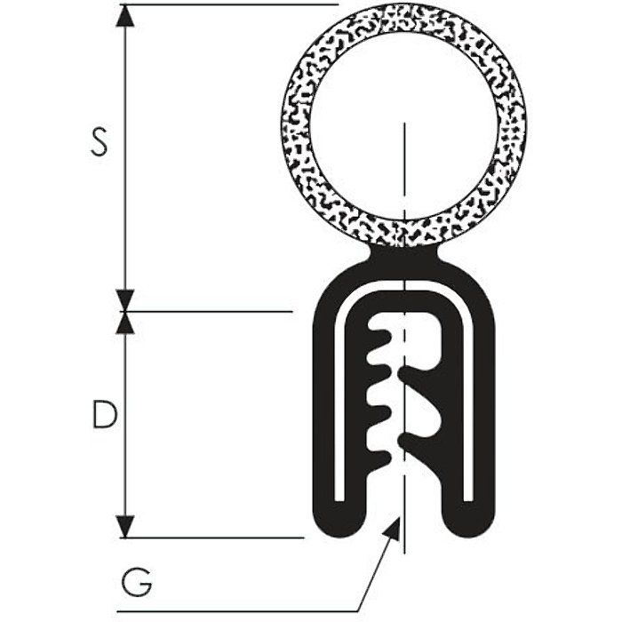 25m - Extruded Door / Window Rubber Seal | L&S Engineers