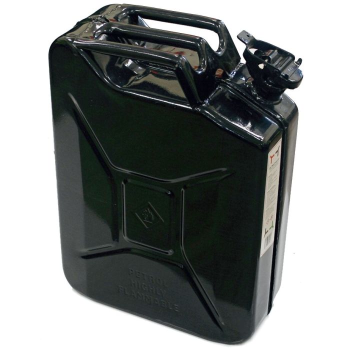 Steel Jerry Can (Jerrican) - 20 Litre - Black | L&S Engineers