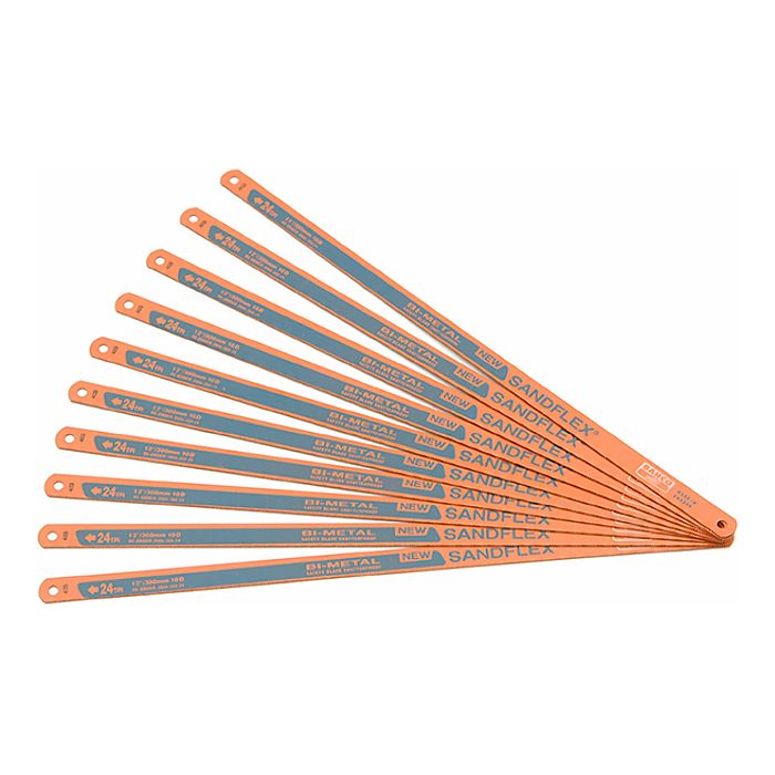 3906 Sandflex Hacksaw Blades 300mm (12in) x 24tpi Pack 10 by Bahco ...