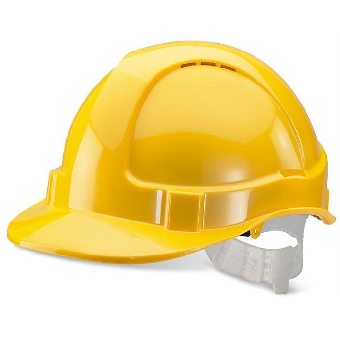 Economy Vented Safety Helmet ABS Shell Plastic Harness & Sweatband ...
