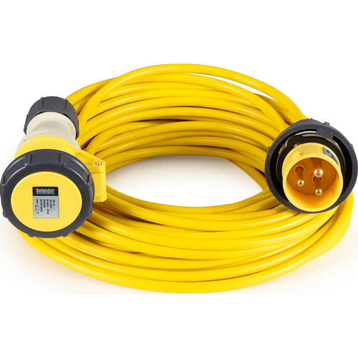 22M Extension Lead IP67 Plug & Coupler - 2.5mm 16A Yellow indicating ...