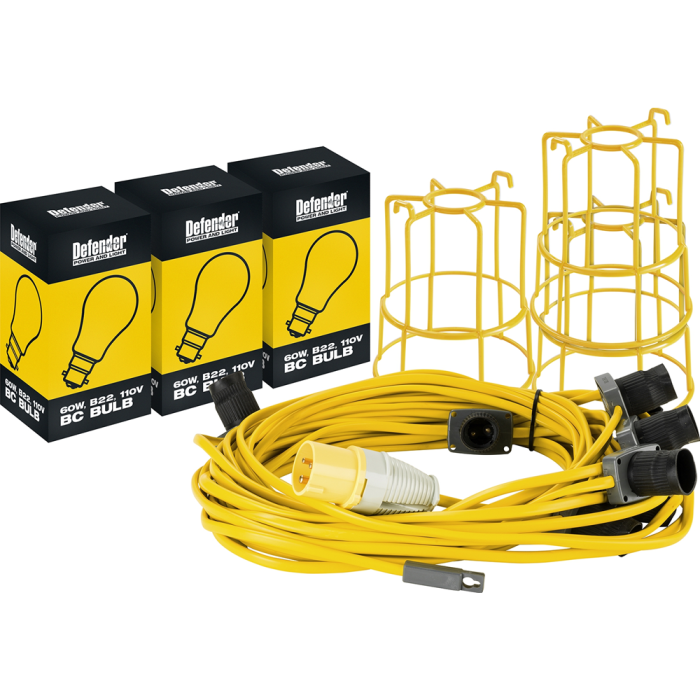 GLS Festoon String 100m With 33 Holders Bc Fittings At 3m Spacings 110V ...
