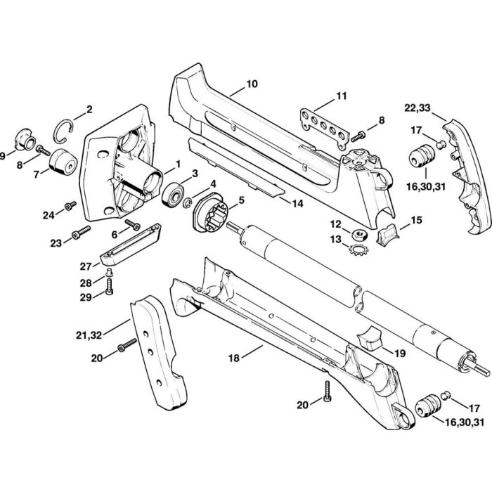 Clutch Housing And Av System Assembly For Stihl Fs500 Fs550 Fs550l