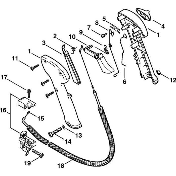 Control Handle 1 57 307 792 29 2002 Assembly For Stihl Fs500 Fs550