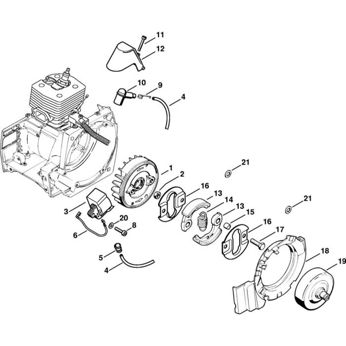 Ignition System And Clutch Assembly For Stihl Fs500 Fs550 Fs550l Clearing