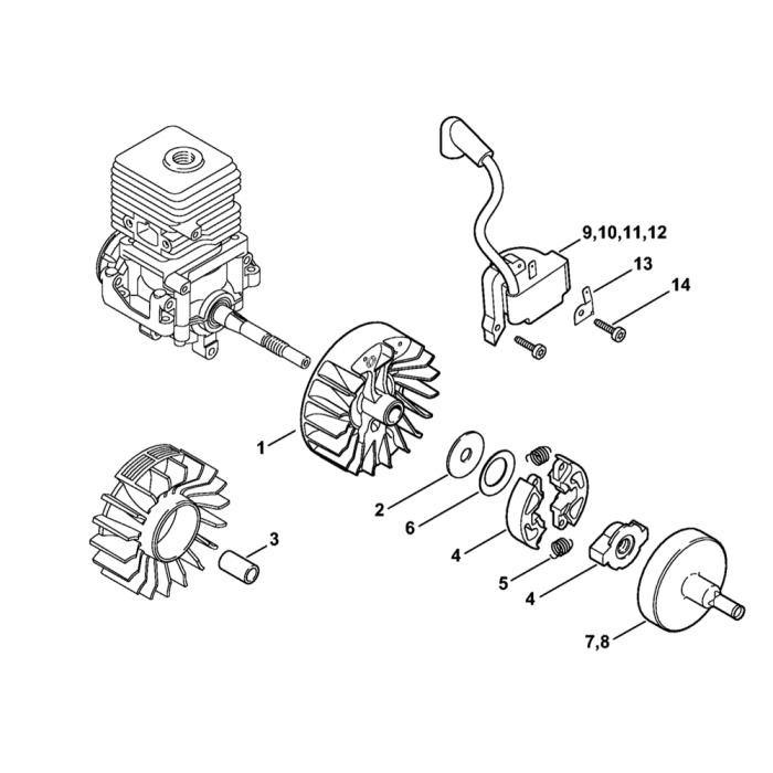 Stihl Fs55 Ignition System Clutch Assembly Lands Engineers
