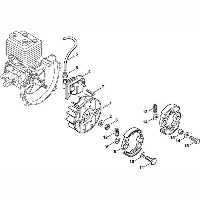 Ignition System And Clutch Assembly For Stihl Fr108 Backpack Brushcutter