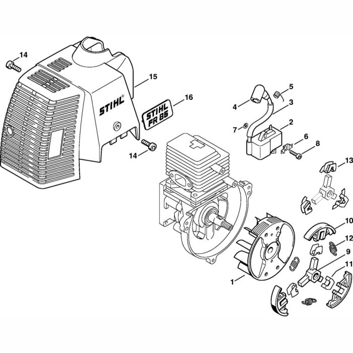 Ignition System And Clutch Assembly For Stihl Fr85 Backpack Brushcutter