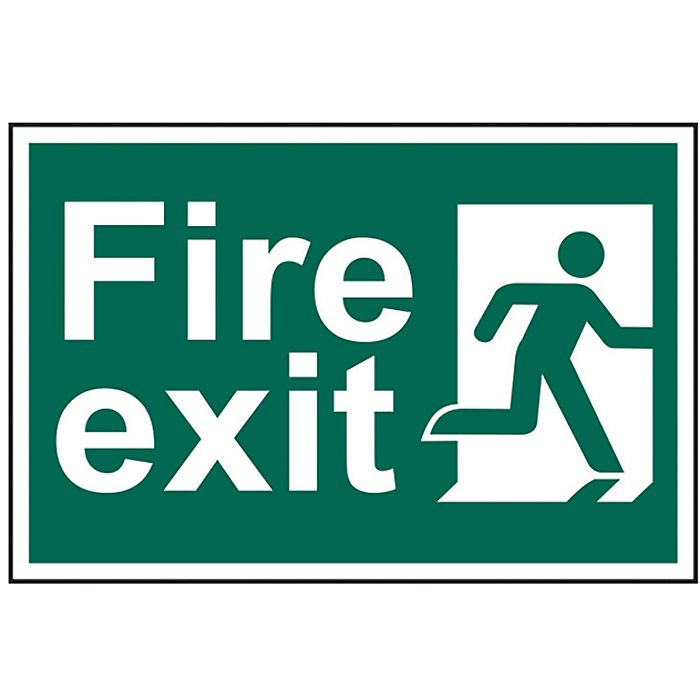 Fire Exit Man Running Right - PVC 300 x 200mm by Scan - 1507 | L&S ...
