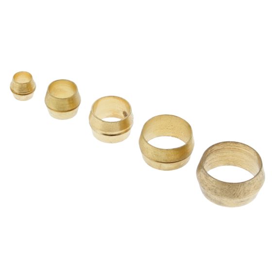 Brass Compression Olives Assorted Sizes 5-12mm - 150 Pack | L&S