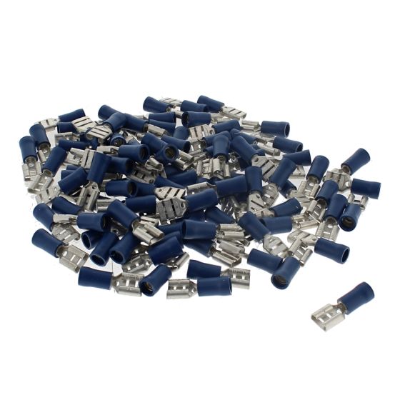 Spade Connector 6.3mm Blue for Electrical Fittings - 100 Pack | L&S