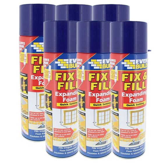 Spray Foam 500ml Can - 6 Pack for Gap Filling & Insulation | L&S