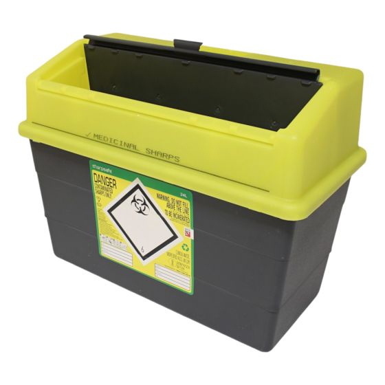 Sharps Bin with Pivot Flap ensures Safe Disposal of Blades 24.0L ...