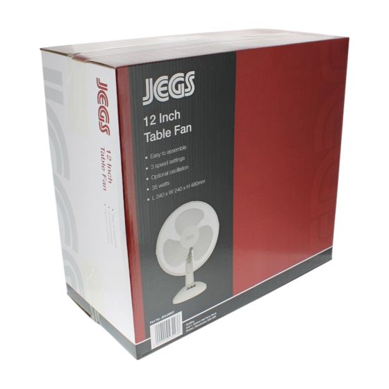 12" Portable White Cool Air Desk Fan | L&S