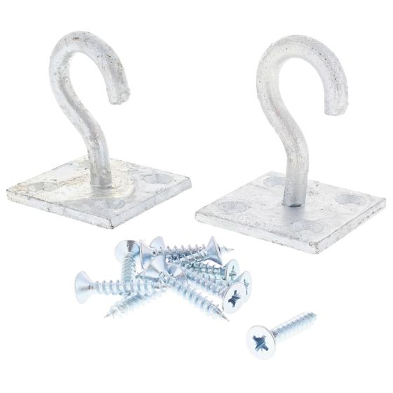 Chain Plate Hook 50mm x 50mm Galvanized - Pack of 2 | L&S