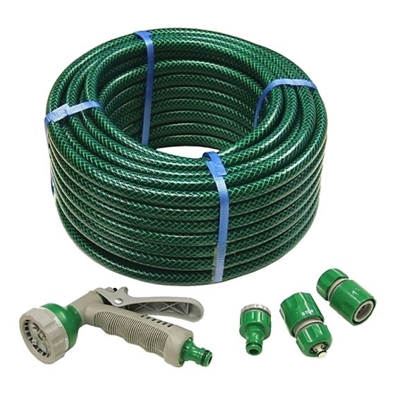 PVC Reinforced Hose 30 Metre Fittings & Spray Gun by Faithfull | L&S