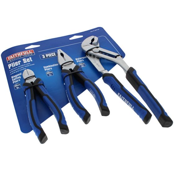 Soft Grip Pliers Set, 3 Piece | L&S
