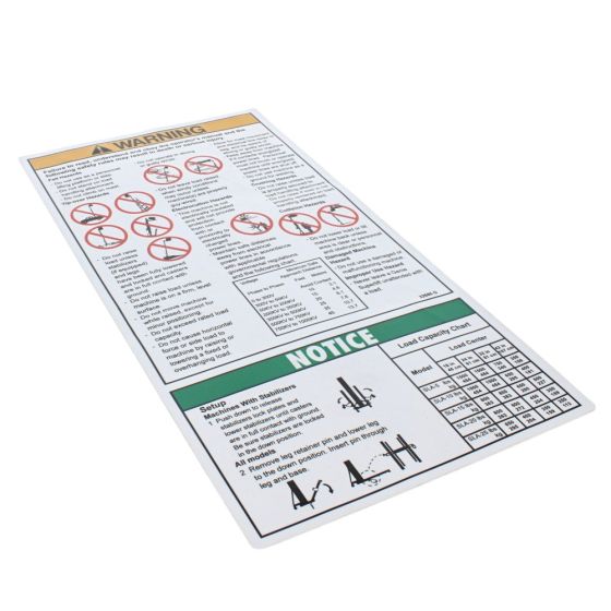 Operating Instructions Sticker for Genie SLA Lift - Genuine OEM 32686GT ...