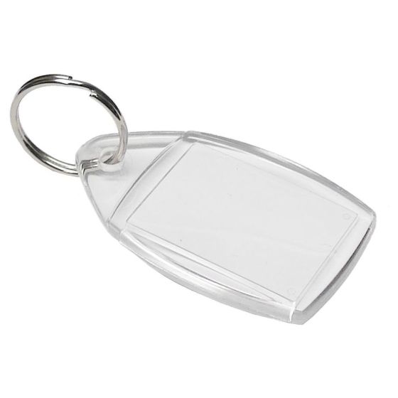 Key Tag Clear Plastic with Paper Insert - 100 Pack | L&S