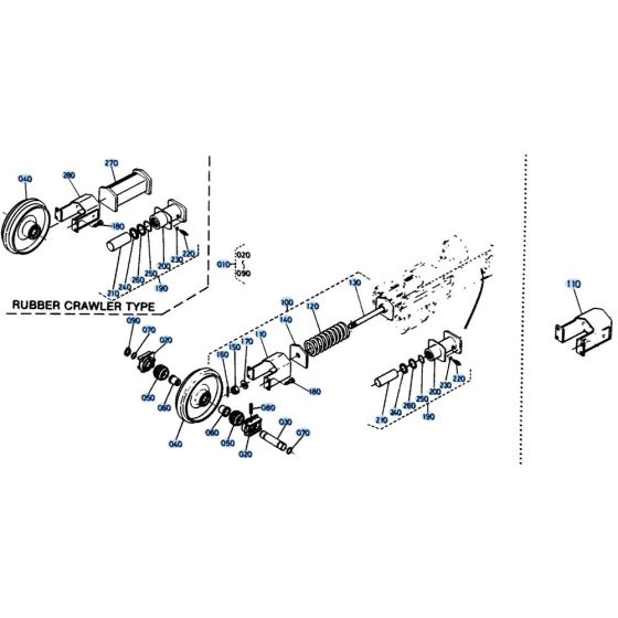 Idler Assembly for Kubota KH151 Mini Excavator | L&S