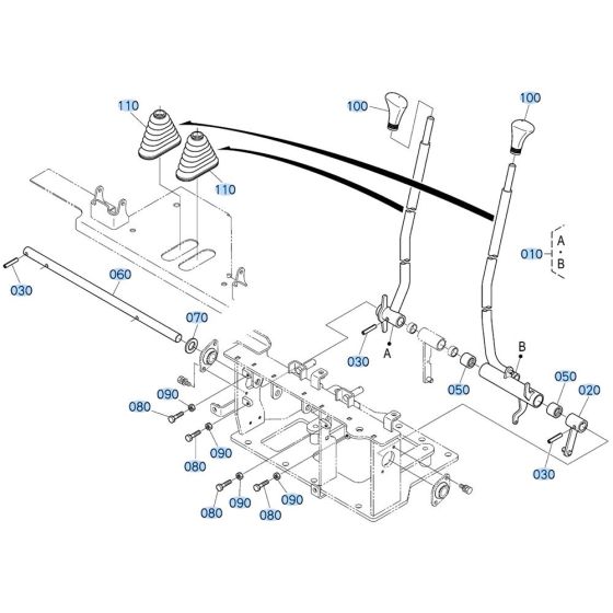 Control Lever Assembly for Kubota KX030-4 Mini Excavator | L&S