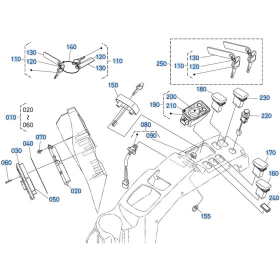 Instrument Panel Assembly for Kubota KX080-4s Mini Excavator | L&S