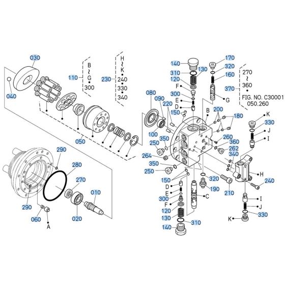 Drive Motor Assembly -1 for Kubota KX121-3 Mini Excavator | L&S