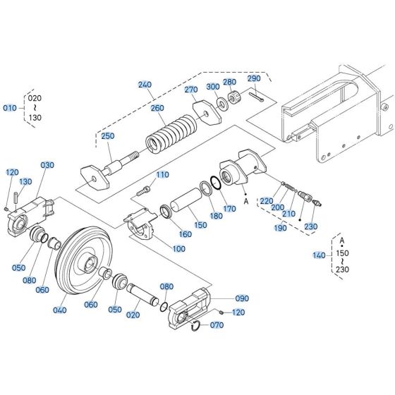 Idler Assembly for Kubota KX161-3s Mini Excavator | L&S