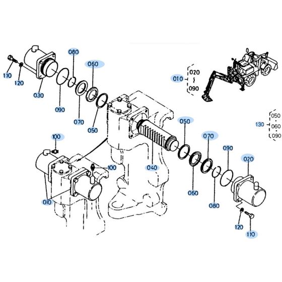 Swing Cylinder Assembly for Kubota R430 Loader | L&S