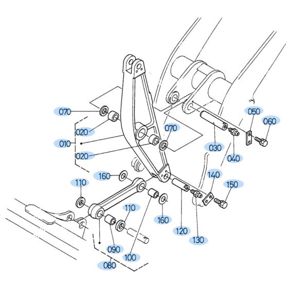 Tilt Arm Assembly for Kubota R520 Loader | L&S