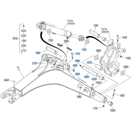 Boom Assembly for Kubota U17-5 Mini Excavator | L&S