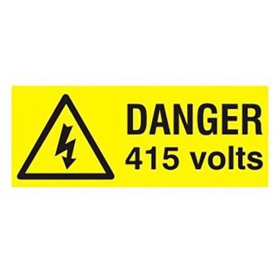 Self Adhesive Stickers - Danger 415 Volts (50pk) | L&S