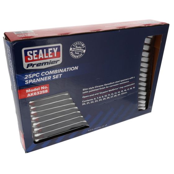 Sealey Combination Spanner Set - 25 Piece - OEM No. AK63258 | L&S
