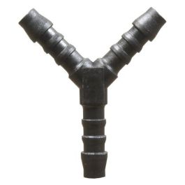 Black 4mm Plastic Y-Piece Hose Joiner/Pipe Connector | L&S