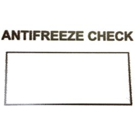 Self Adhesive Sticker - Anti-Freeze Check (50pk) | L&S