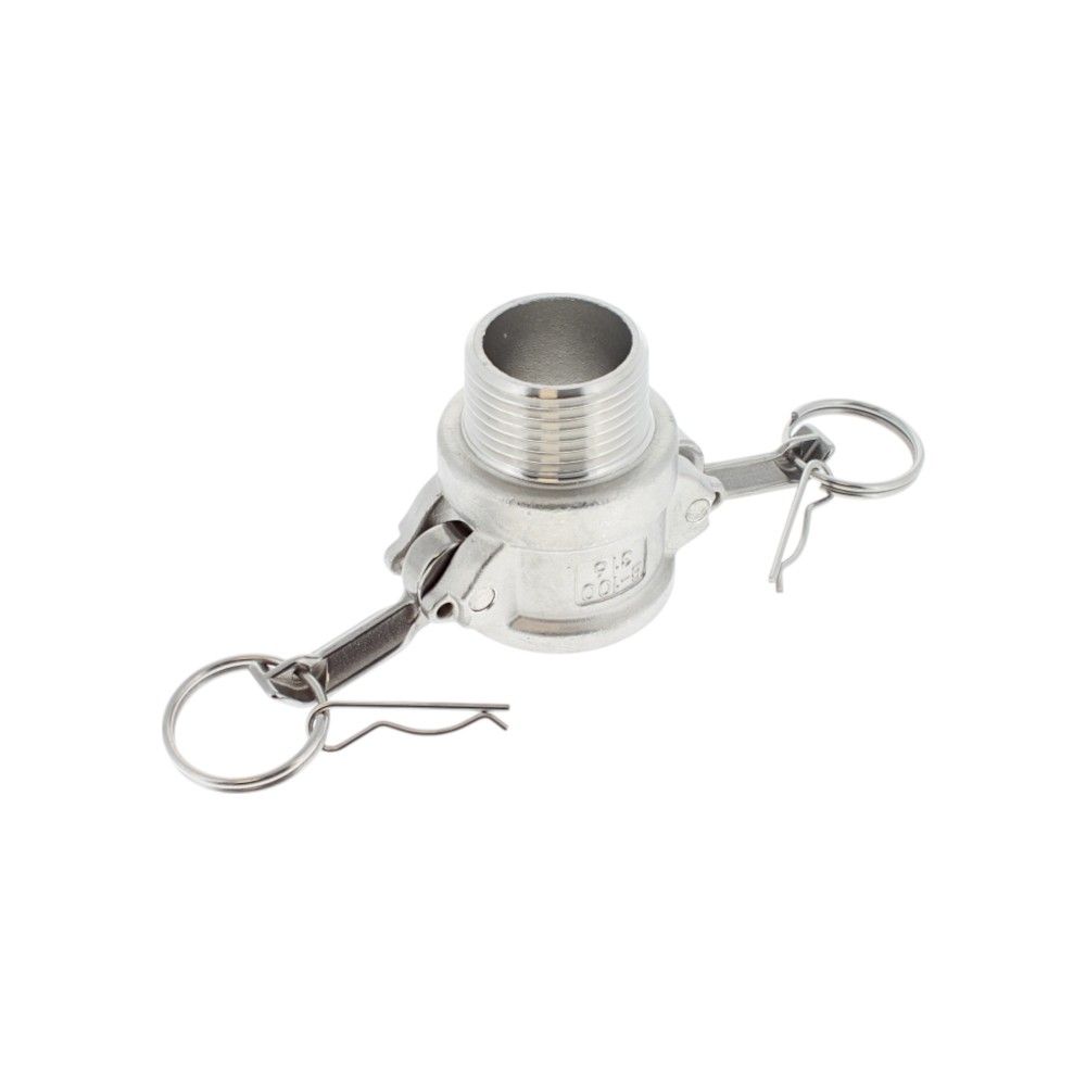 1" BSPT Male to Type B Camlock Coupling in Stainless Steel | L&S