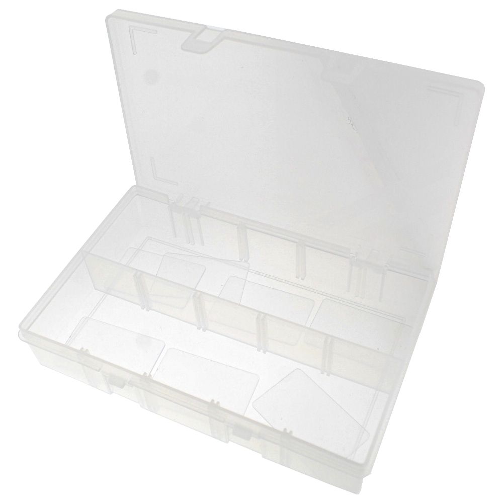 Storage Box with Flip Lid and 8 Compartments for Small Parts | L&S