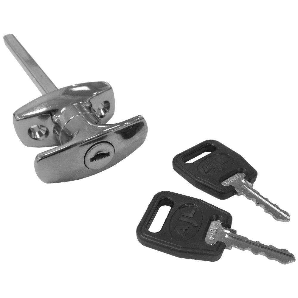 Rotating T-Bar Handle Lock for Canopy Doors, Chrome Finish | L&S