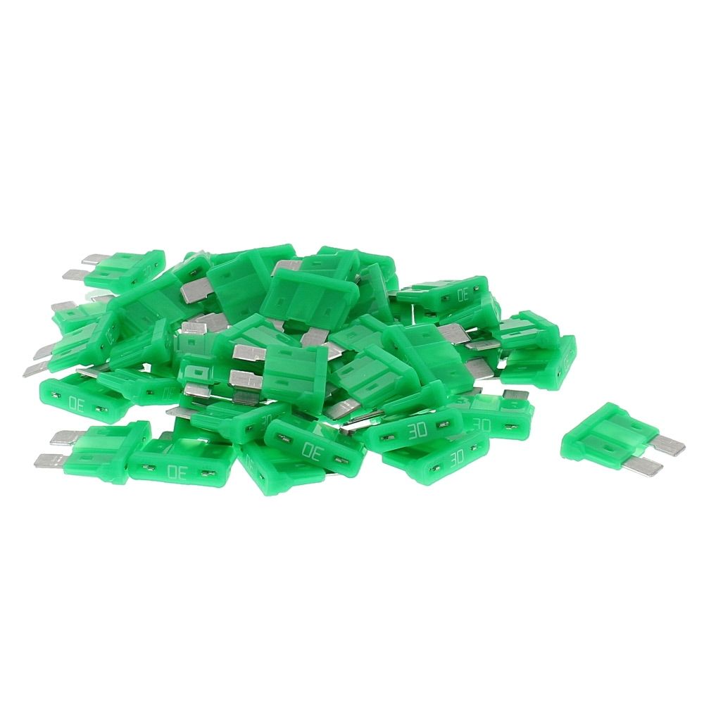 Automotive Fuses 30 Amp Green Standard Size - 50 Pack | L&S