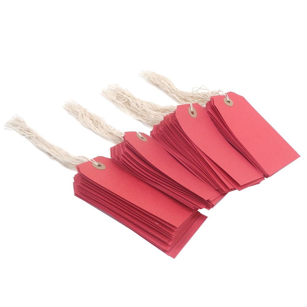 Red Card Luggage Labels 120mm x 60mm, Pack of 100 | L&S
