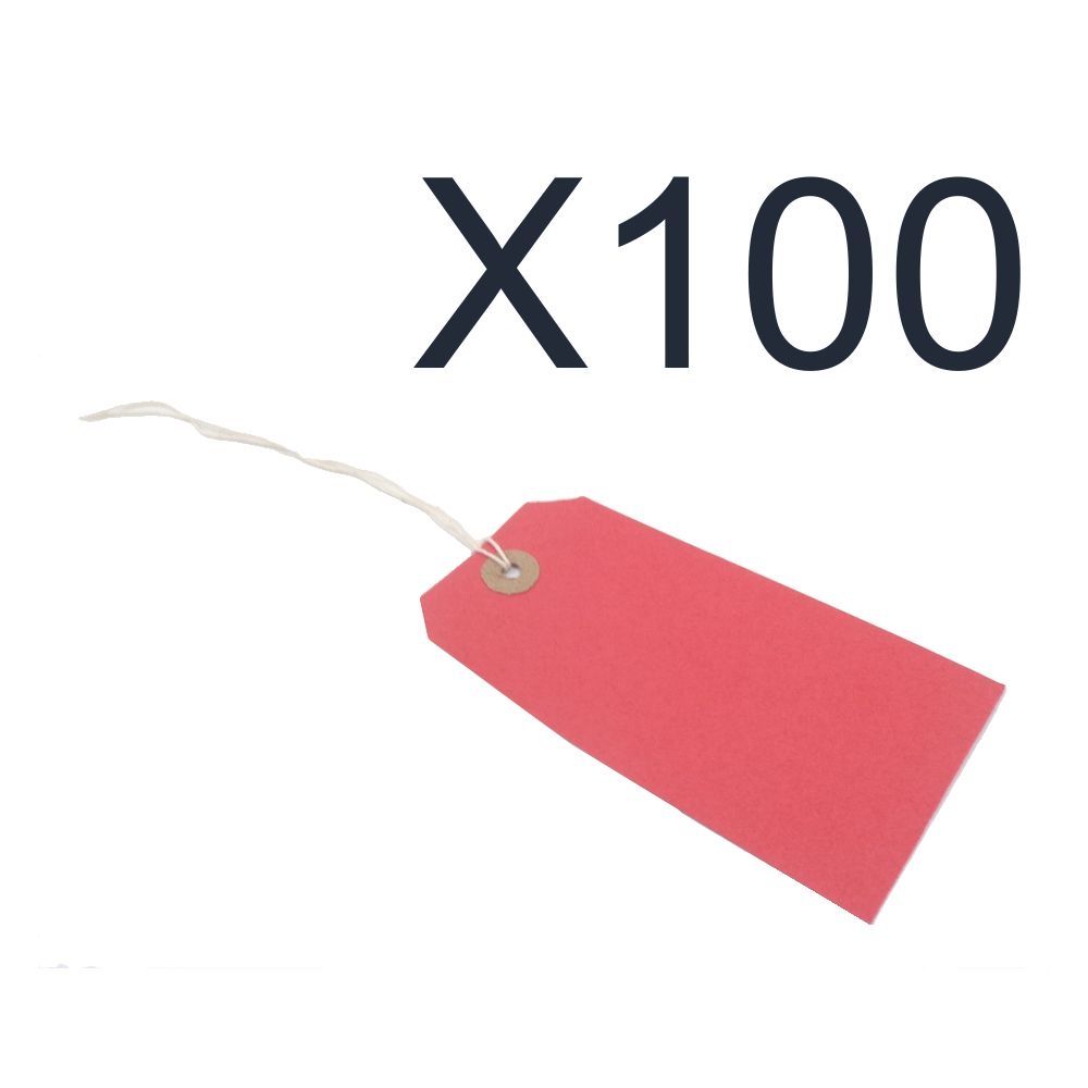 Red Card Luggage Labels 120mm x 60mm, Pack of 100 | L&S