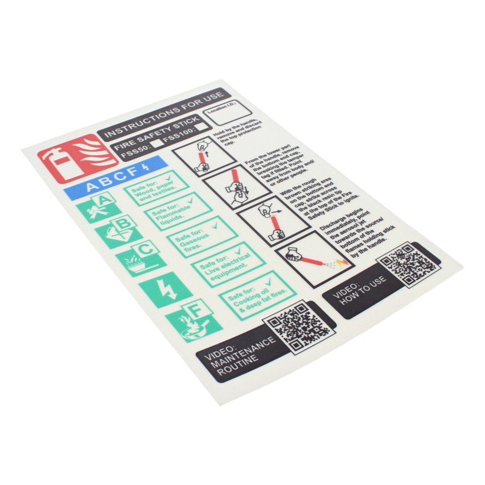 Fire Safety Stick Rigid Sign - 50 & 100 Seconds | L&S