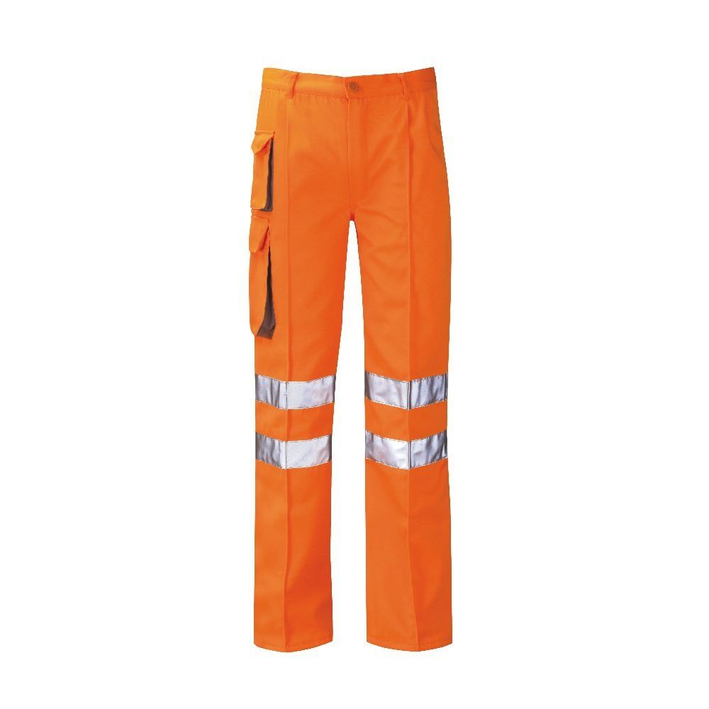 Hi-Vis Safety Pants, Orange, Size 34" for Construction Sites | L&S