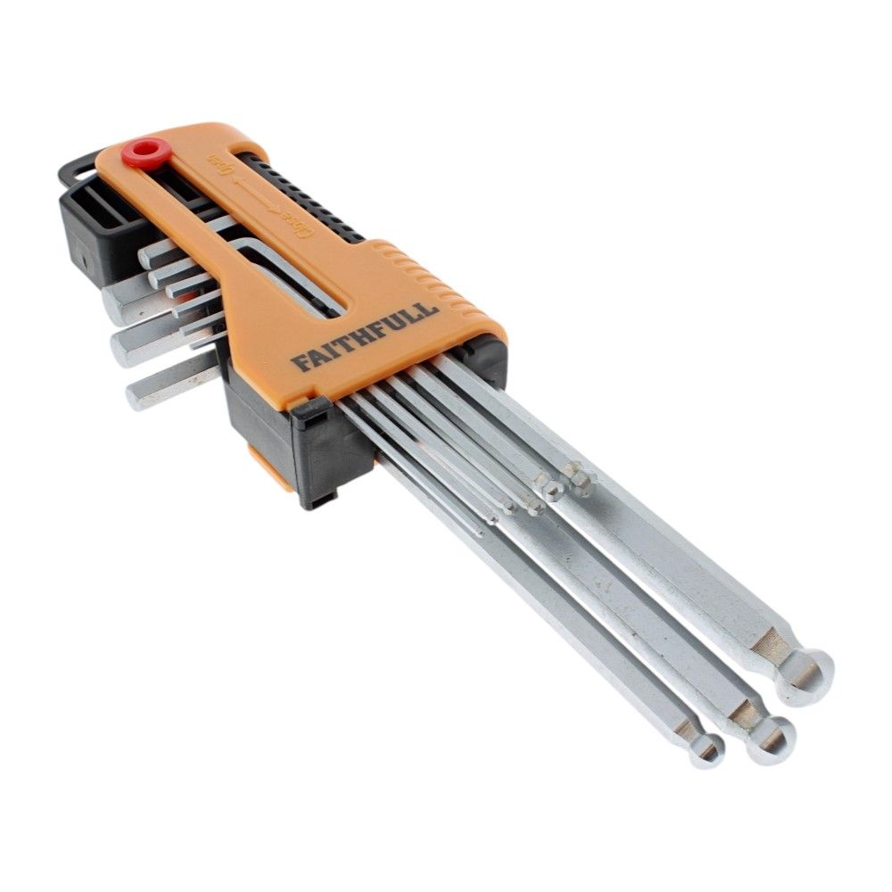 Hex Key Set Long Arm Metric 9 Piece for Precision Work | L&S