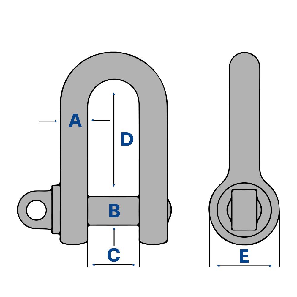 Shackle 5 Ton Capacity Alloy Steel D Ring with Screw Pin | L&S