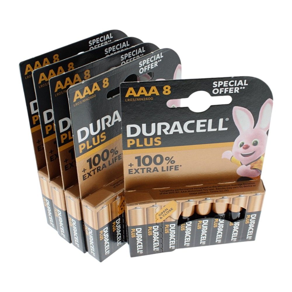 Duracell AAA Cell Plus Power +100% Batteries (Pack of 40) | L&S