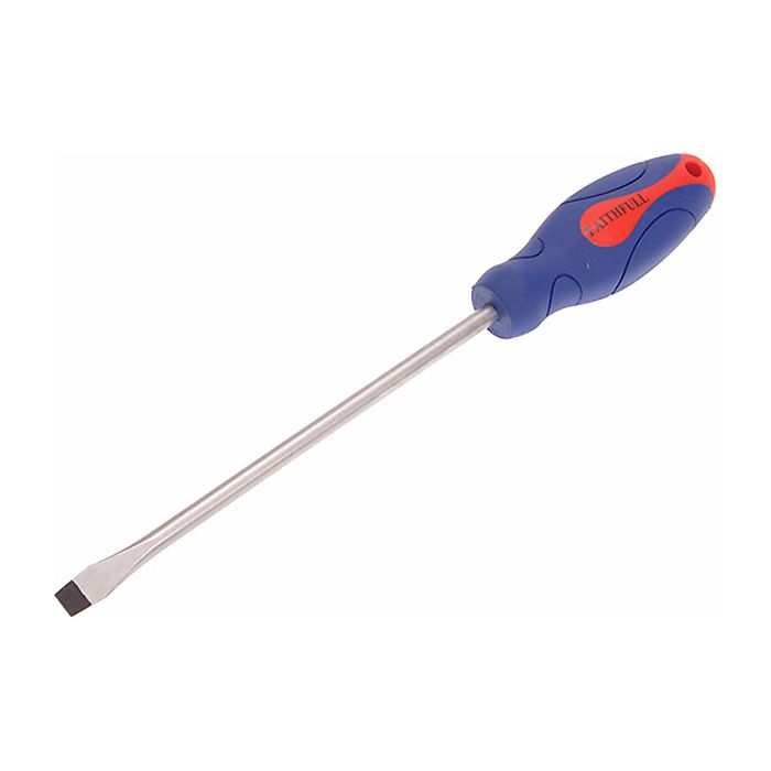 Soft-Grip Screwdriver Slotted Flared Tip 10mm x 200mm by Faithfull | L&S