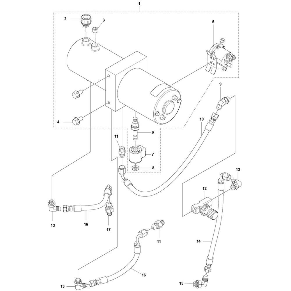 Hydraulic System Assembly for Husqvarna FS3500 G II Floor Saw | L&S