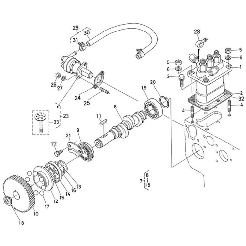 Fuel Camshaft Assembly for Kubota D950-BBS Engine | L&S