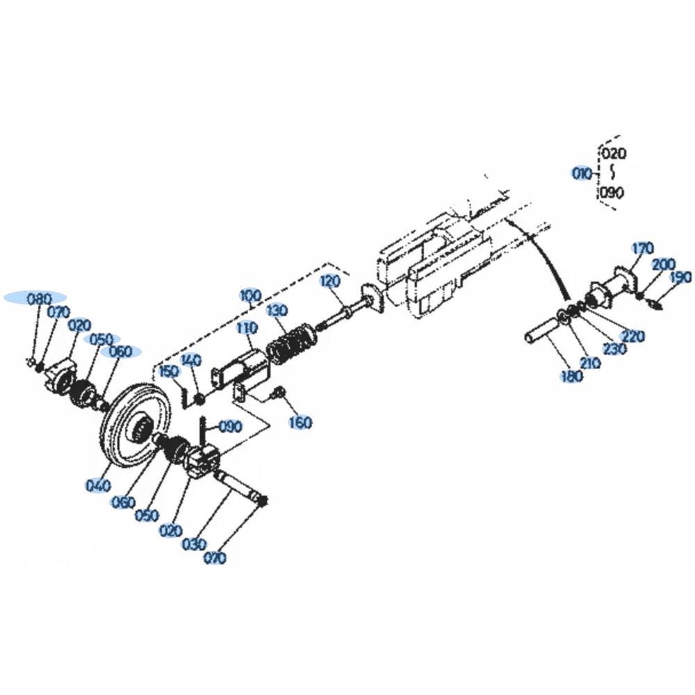 Idler (Iron) Assembly for Kubota KH101 Mini Excavator | L&S